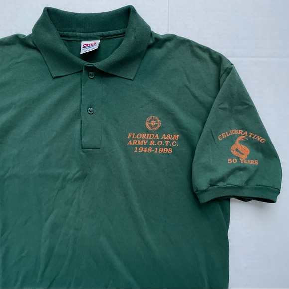 Vintage | Shirts | Vintage 998 Famu Rattlers Rotc Polo Shirt Sz Large ...